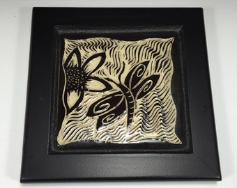 Sgraffito tile | Etsy