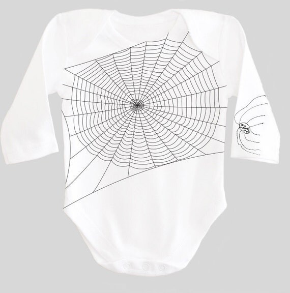 Items similar to Spider Web Shirt with Spider Drawing on Sleeve Spider ...