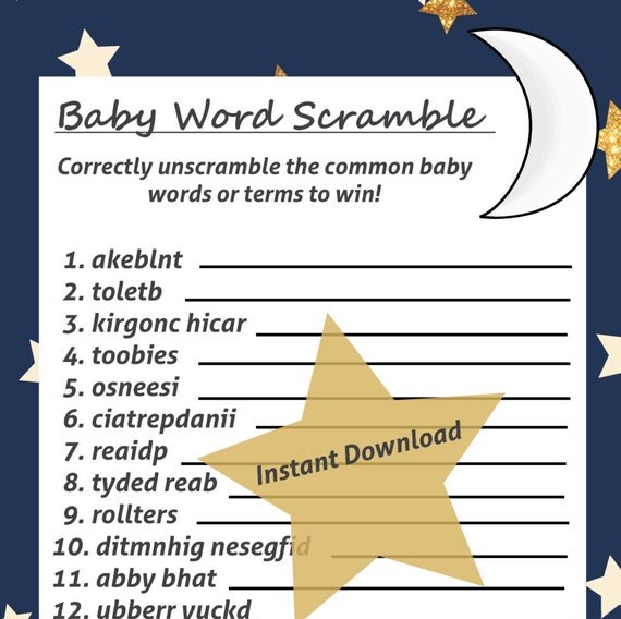 Items similar to Baby Word Scramble 'Twinkle Twinkle Little Star, Do ...