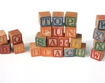 Unique wooden letter blocks related items | Etsy