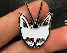 Unique enamel cat pin related items | Etsy