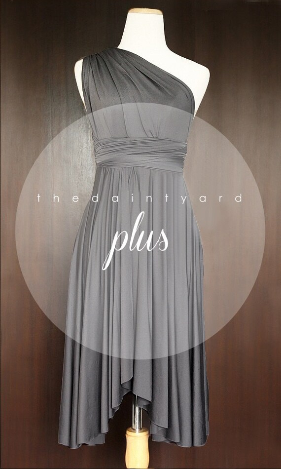 Plus Size Slate Bridesmaid Dress Convertible Dress Infinity