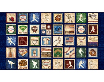 Baseball quilt panel | Etsy