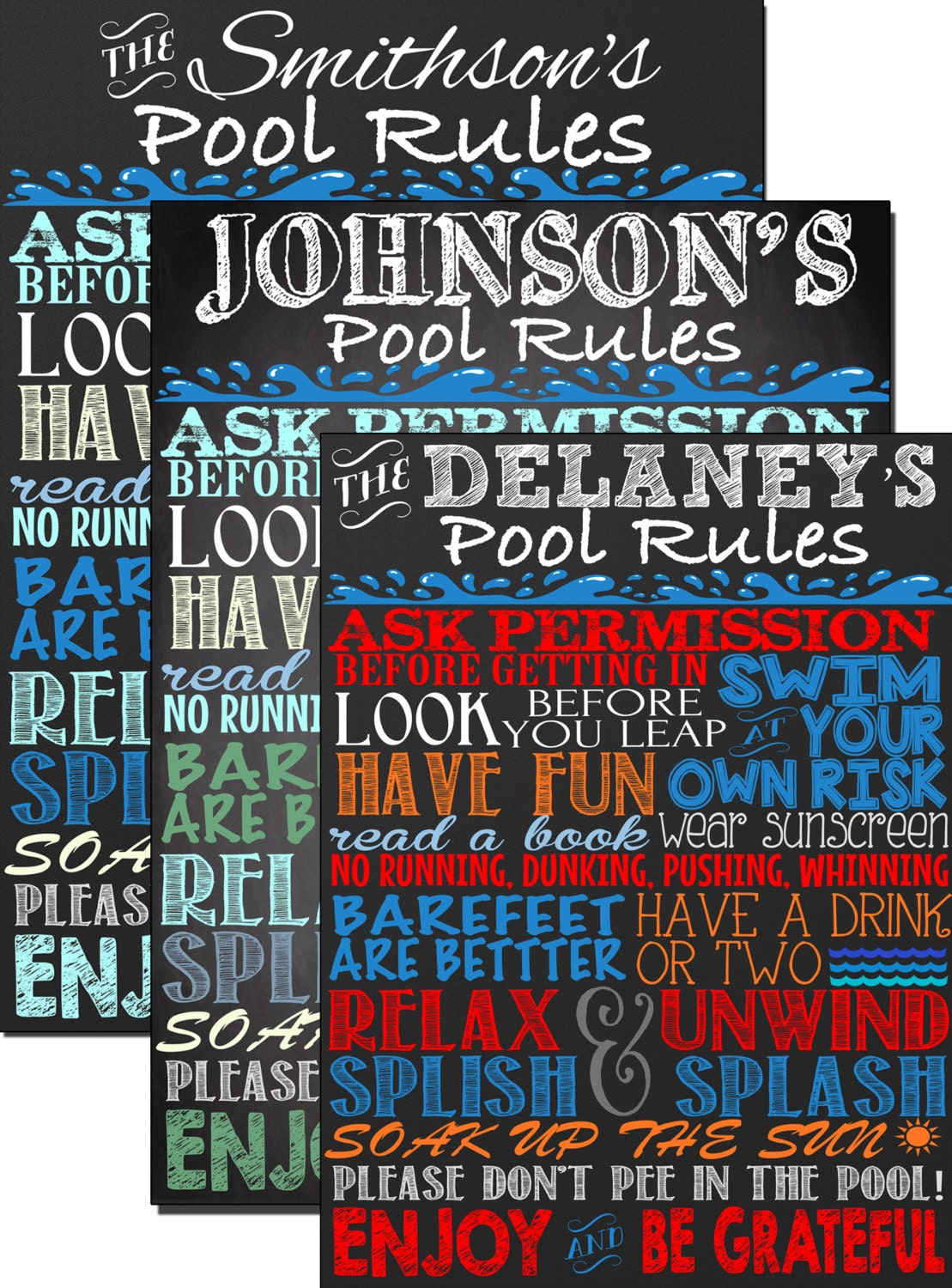 Custom Pool Rules Sign Custom Outdoor Chalkboard Style Pool Custom Pool Rules Sign Custom Outdoor Chalkboard Style Pool