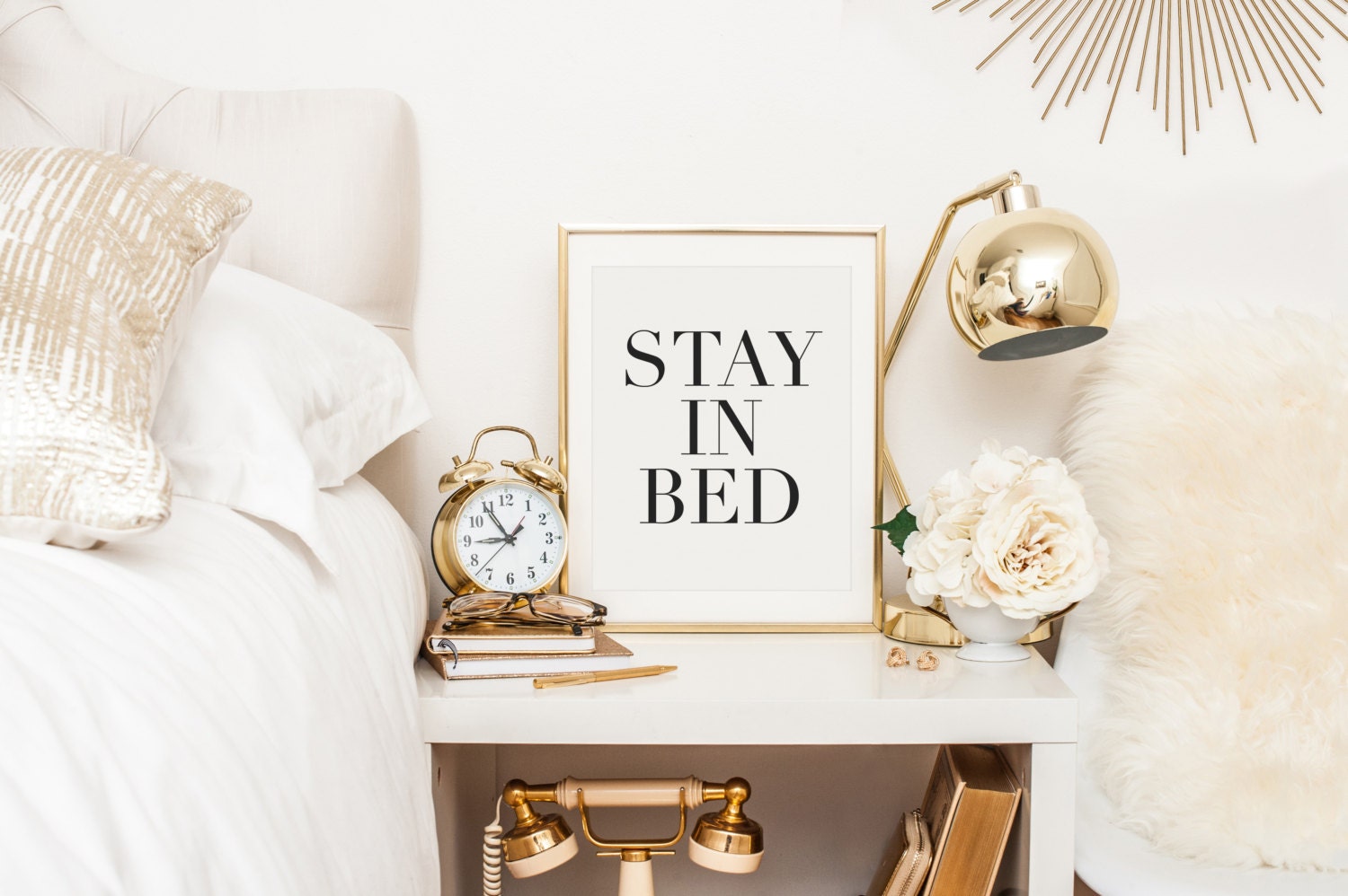 Stay In Bed Namast'ay In Bed Lets Stay In Bed by RainCityDesignCo
