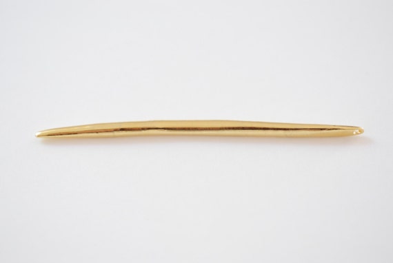 Vermeil Gold Long Skinny Thin Needle Vermeil Extra Long Spike