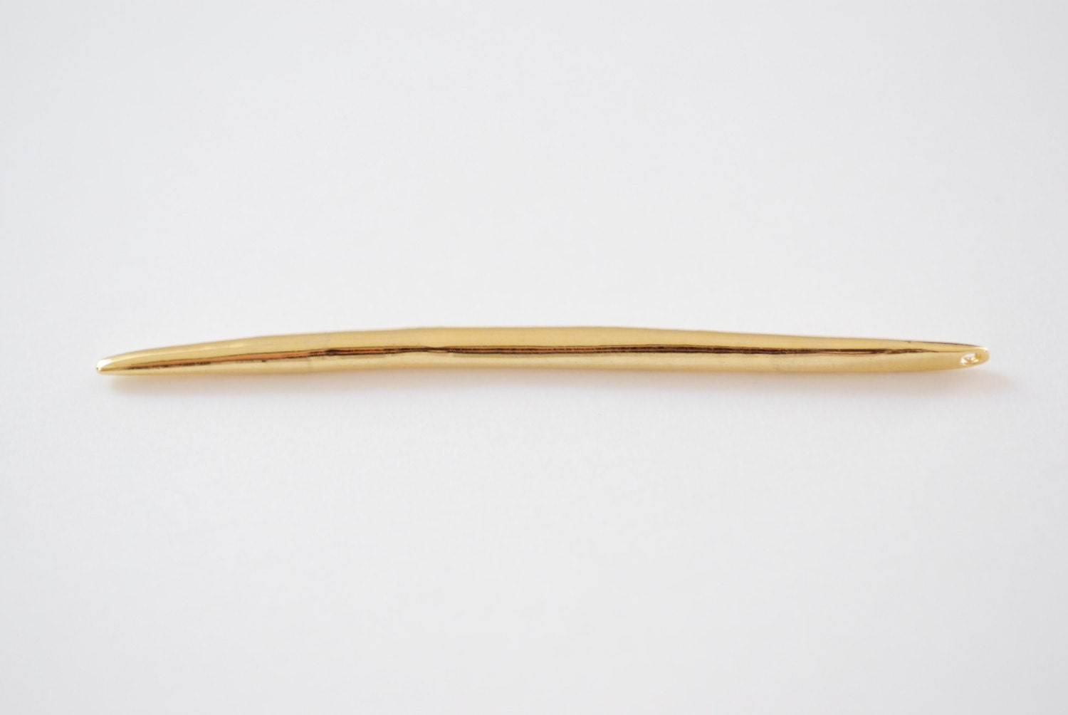 Vermeil Gold Long Skinny Thin Needle Vermeil Extra Long Spike