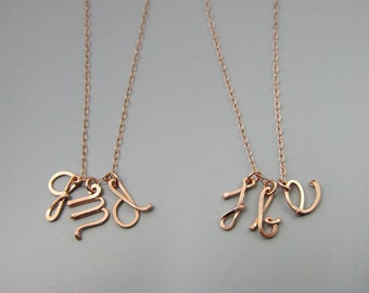Gold Cursive Initial Necklace 14k gold filled by SimplySerasi