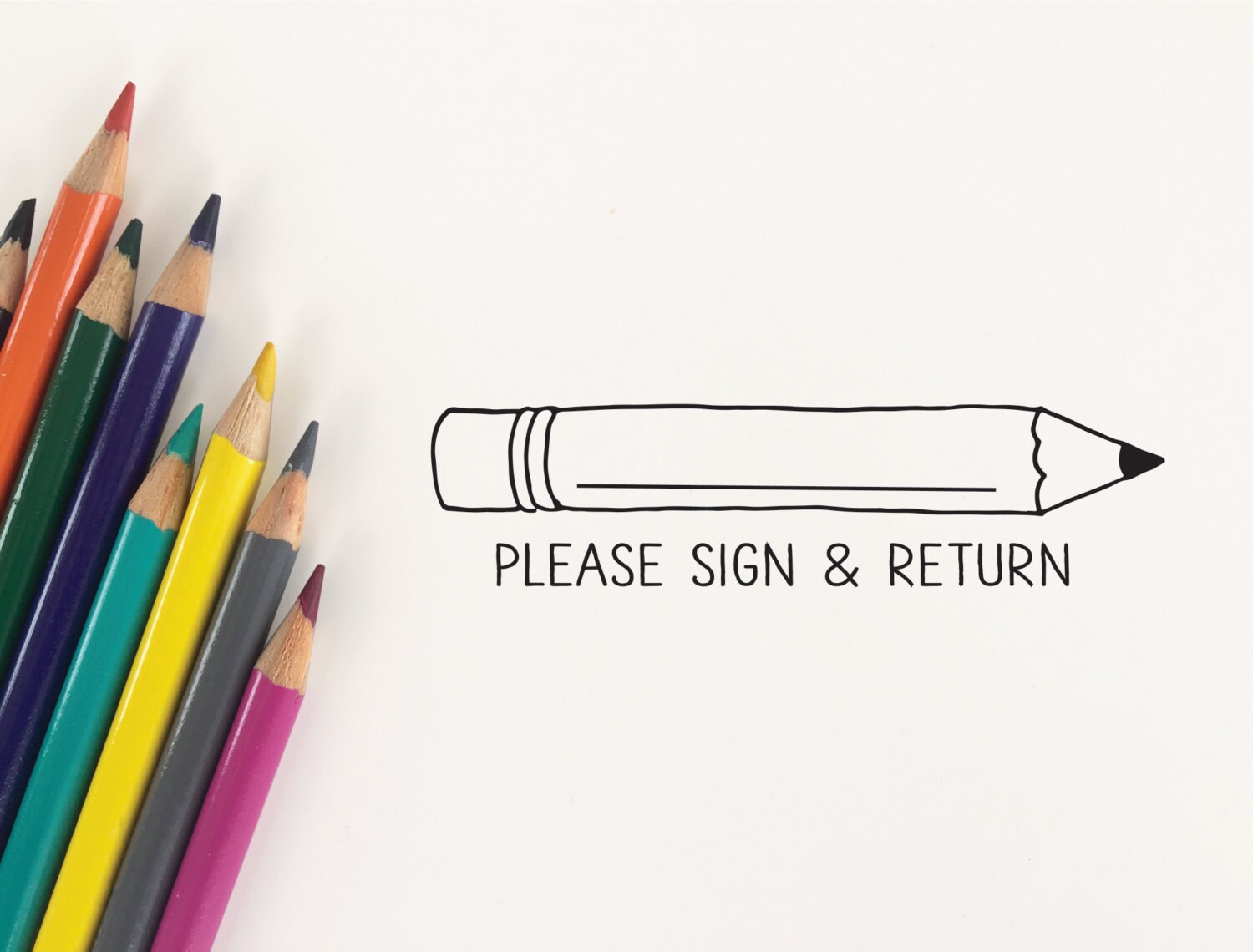 Please Sign and Return Stamp. Teaching Stamp. Teacher Rubber