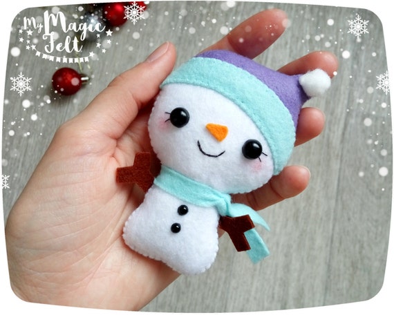 Christmas Ornaments felt Snowman ornament Christmas