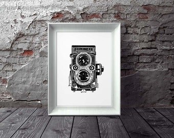 Camera drawing | Etsy