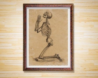 Praying skeleton | Etsy