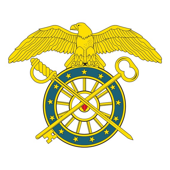 US Army Quartermaster Corps Emblem Decal on 3M Reflective