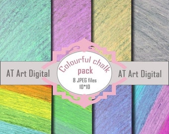 Items similar to Chalk Digital Paper - crayon or chalk scribble ...