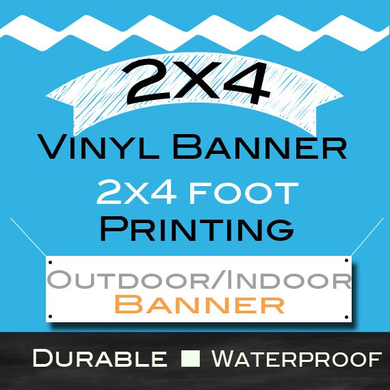 2x4 foot Vinyl Banner Printing Waterproof by MMGraphicsStudio