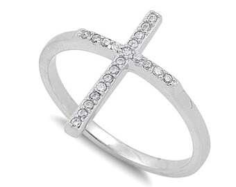 Sideway cross ring | Etsy