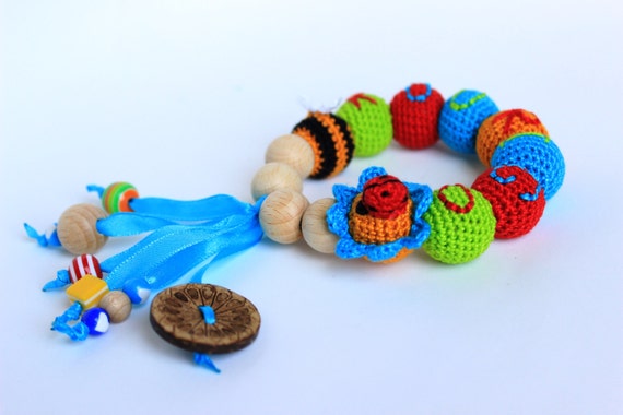 Personalized rattle Baby boy gift Baby teether Wooden