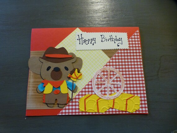 Teddy Cowboy cards Happy Birthday or Howdy Partner