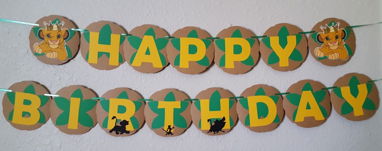 Lion King Happy Birthday Banner Simba Birthday Banner Lion