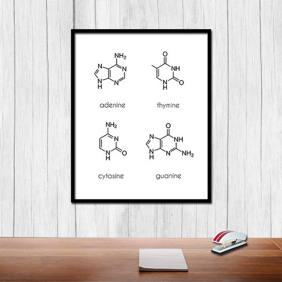 Science Art Print Digital Download Molecule Art by TheNerdyFamily