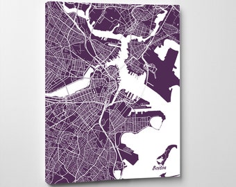 Boston Map Boston Massachusetts City Street Map Art Print