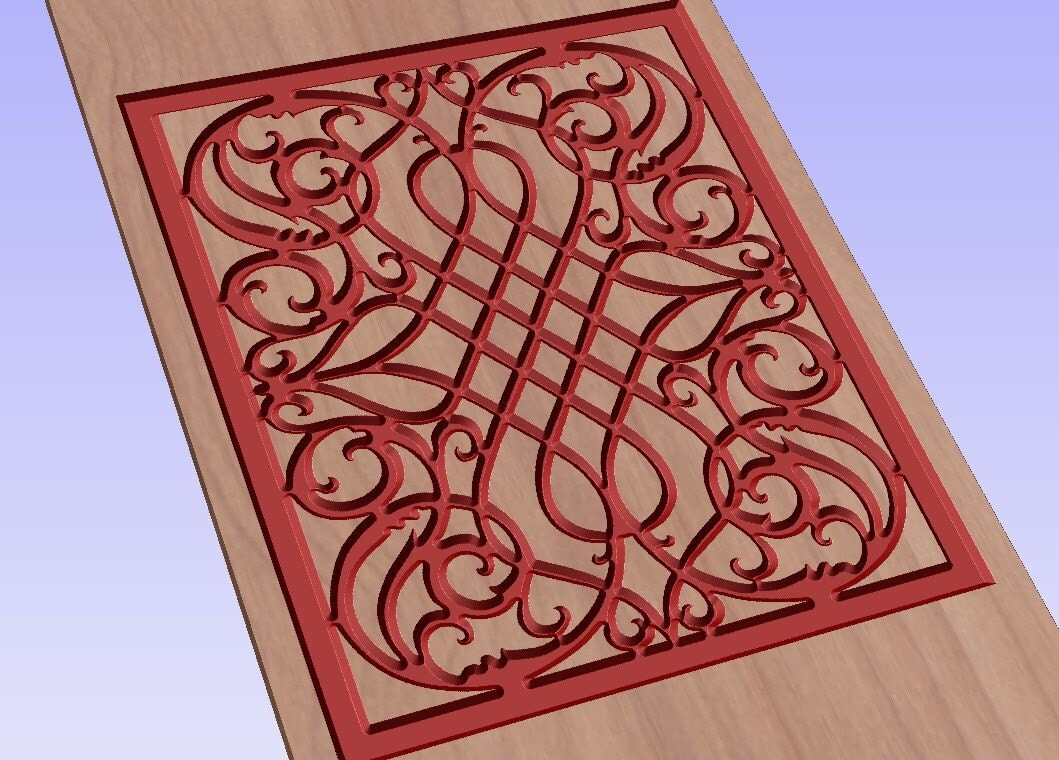 ornament vector file eps for V-bit cnc carving 01