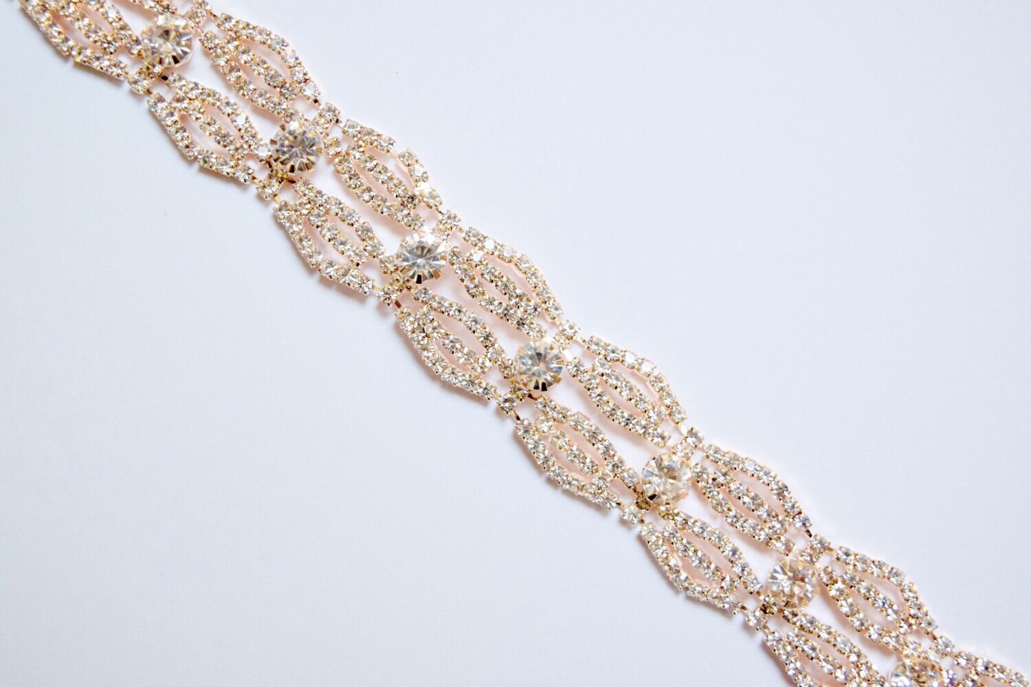 Rose gold Rhinestone Trim by the Yard-Wholesale rose gold