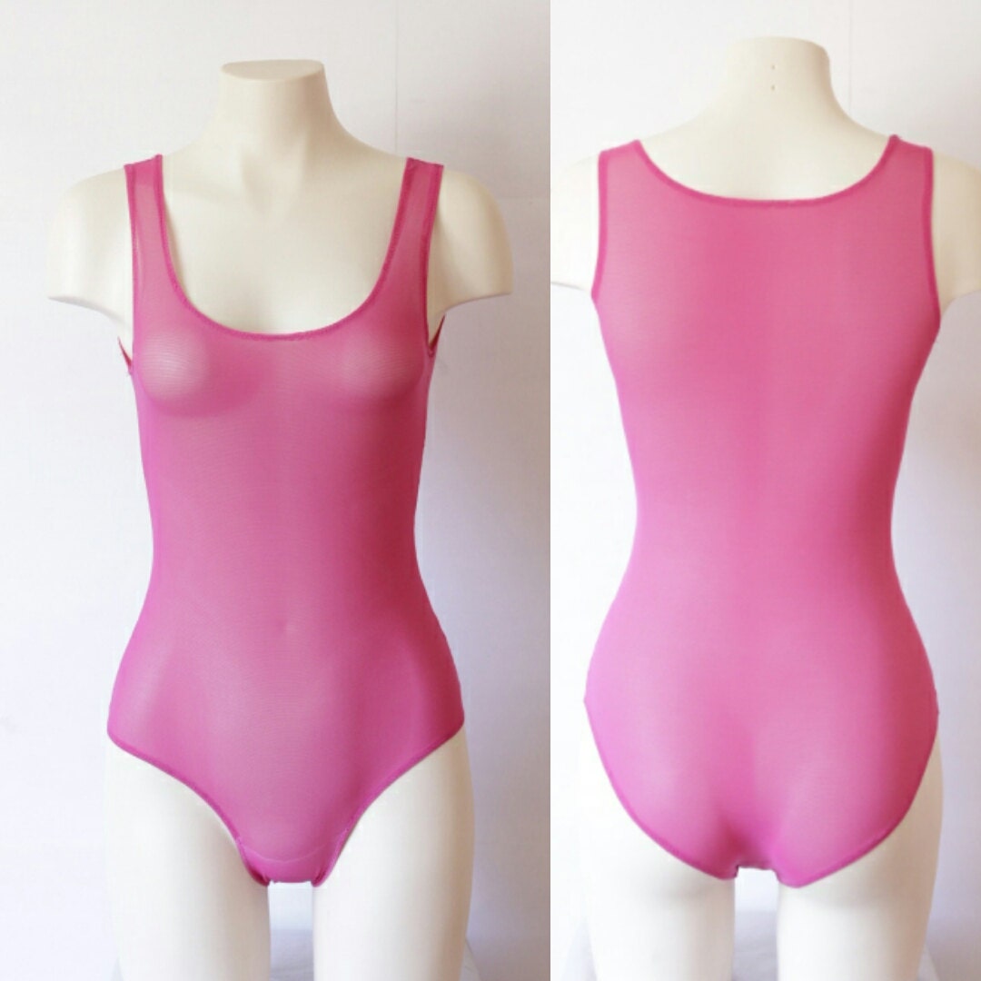 Pink Mesh Bodysuit Womans Bodysuit Bodysuit Pink