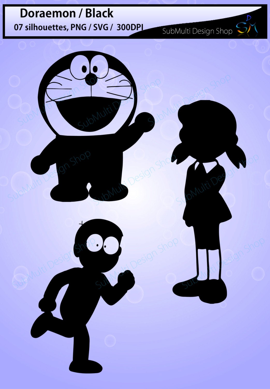 doraemon / doraemon silhouette / doraemon by SubMultidesignshop