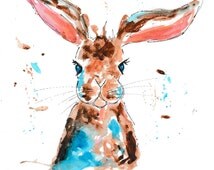 Unique rabbit painting related items | Etsy