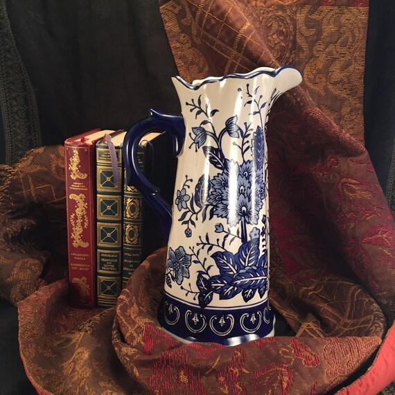 Cobalt Blue And White Decorative Ceramic Vase Home Decor Hand