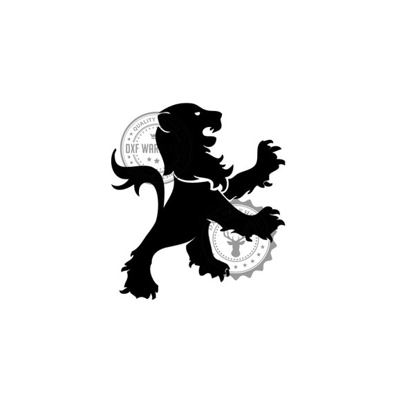 Standing Lion .DXF file CNC Vector Cut file art for laser