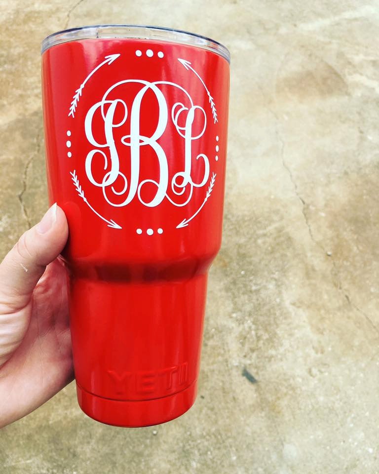 Red Powder Coated Yeti Rambler// Yeti Rambler// Red Yeti