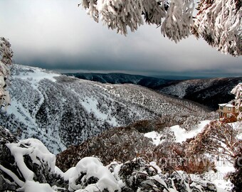 Items similar to Rustic Primitive Winter Barns 8x10 Snow Scene Ohio ...