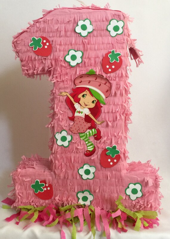 Large Strawberry Shortcake Number 1 Pinata First Birthday