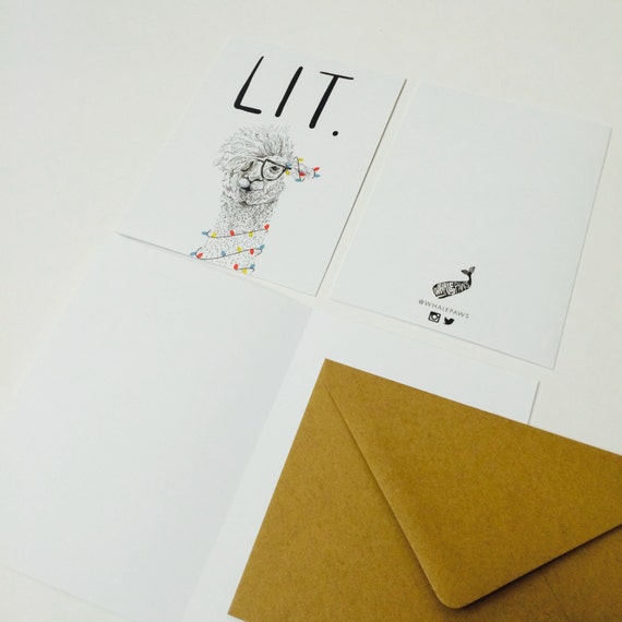 Lit Llama Holiday Card