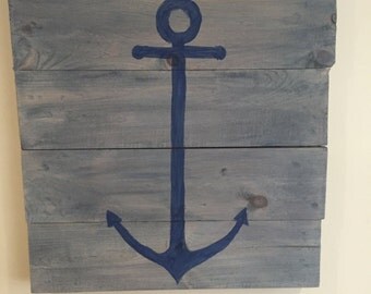 Wooden anchor sign | Etsy