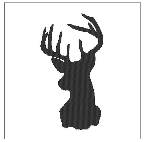 Deer silhouette shadow embroidery pattern 4 inch download for