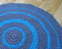Unique blue round rug related items | Etsy