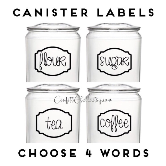 Canister Labels Canister Decals Kitchen by ConfettiChelle