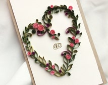 Unique quilled wedding card related items | Etsy