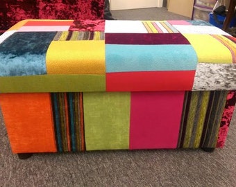 Patchwork footstool | Etsy