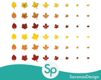 Fall leaves clipart | Etsy