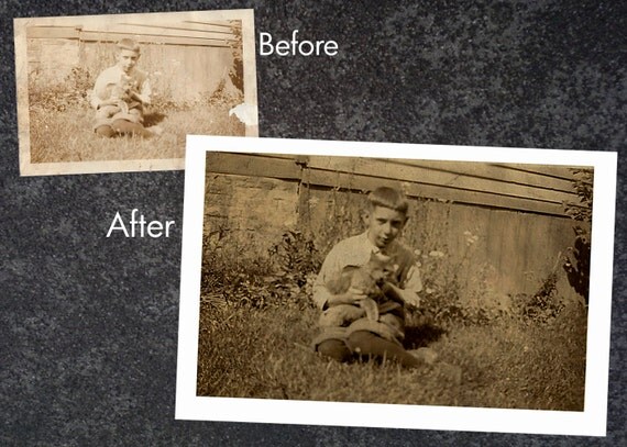 Photo editing restore old photos repair damage fix picture