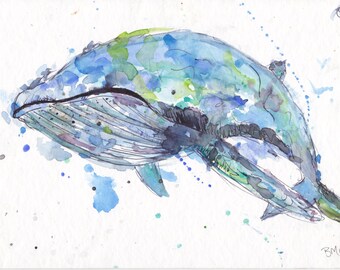 Walvis tekening | Etsy