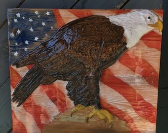 Unique eagle wood carving related items | Etsy