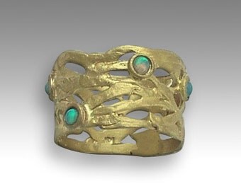 Gold wedding ring gold unisex ring stacking ring by artisanlook