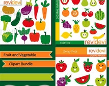 70% OFF SALE Fruit and Vegetable Digital clipart bundle - food clip art ...