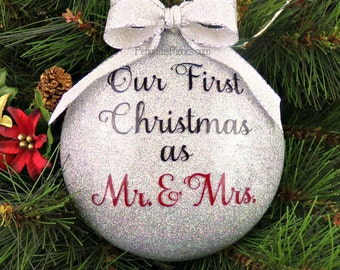 Mr and mrs ornament | Etsy