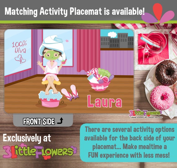 Spa Girl Plate and Bowl Set Personalized by 3littleflowers